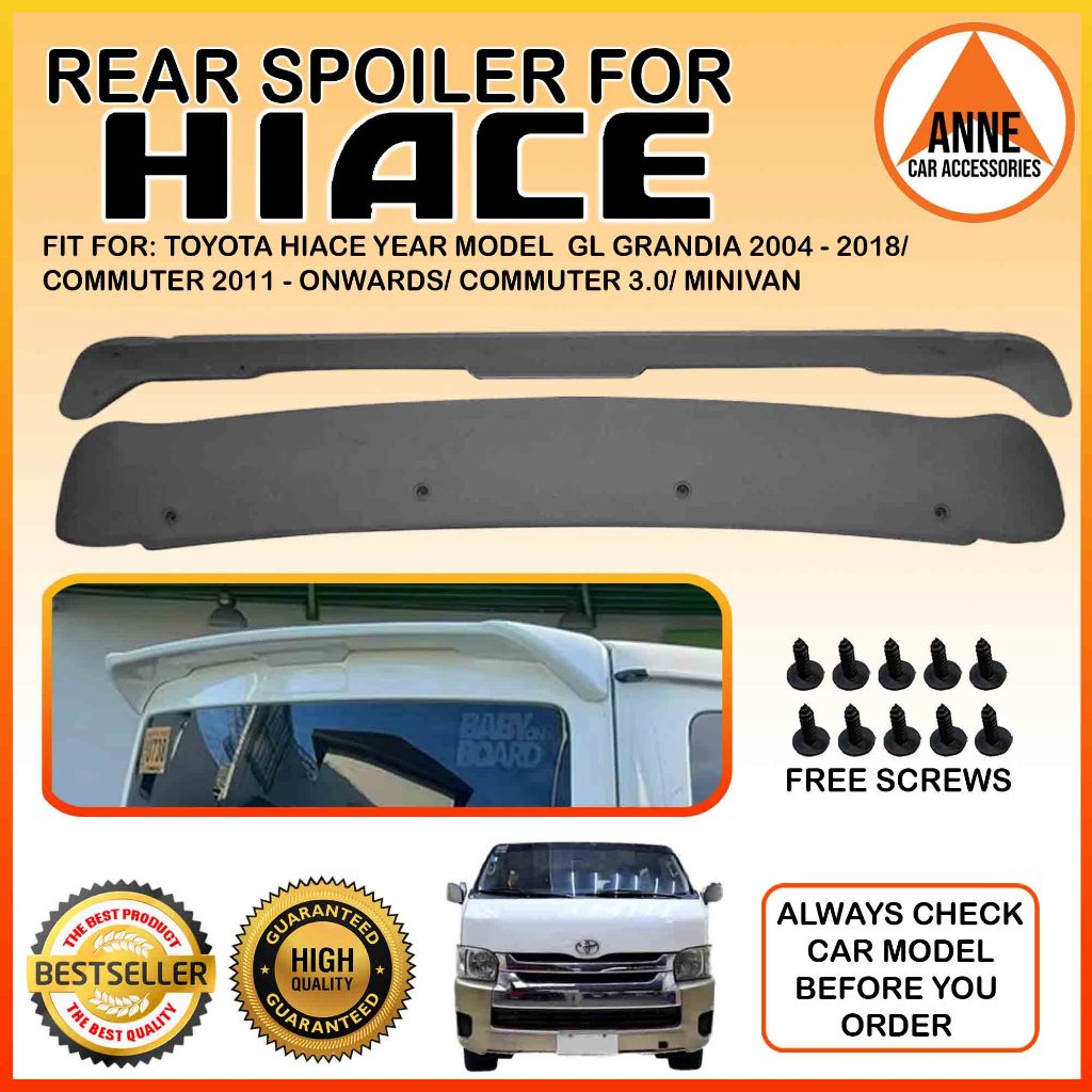 Unpainted Spoiler for Hiace GL Grandia / Commuter Deluxe / Hiace Super ...