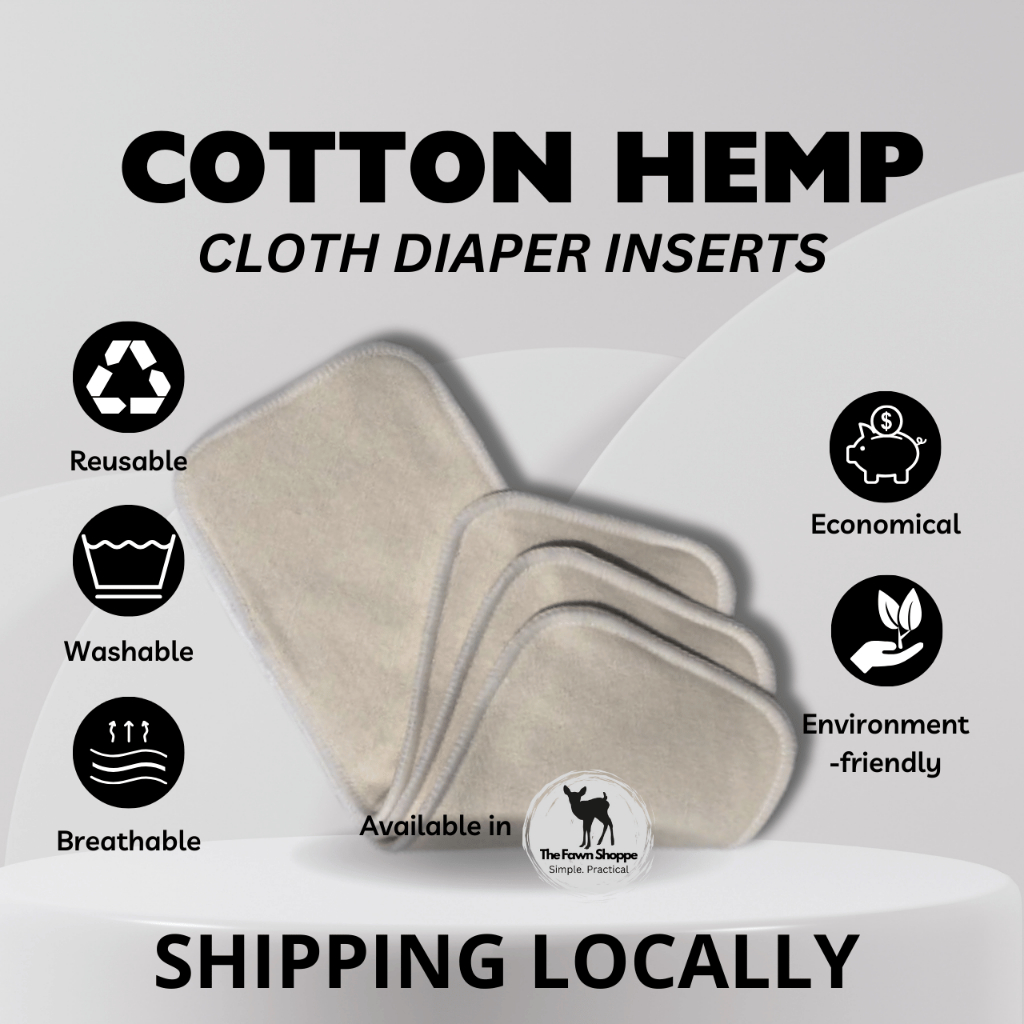 4-Layer Organic Hemp Insert / Cloth Diaper Insert / Washable Reusable ...