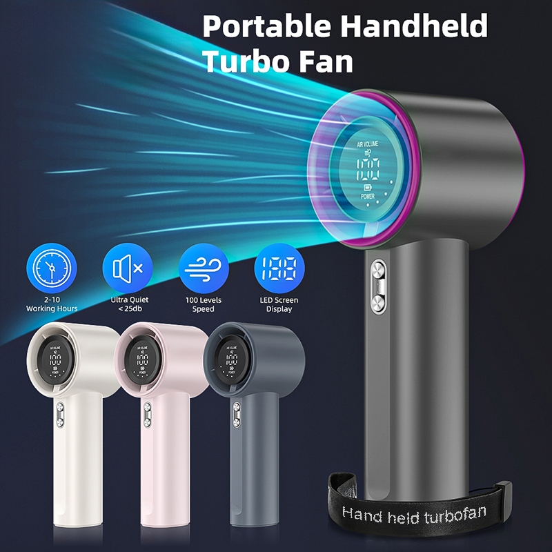 Mini High Speed Fan with LED Display 0-100 Level Speed Portable ...