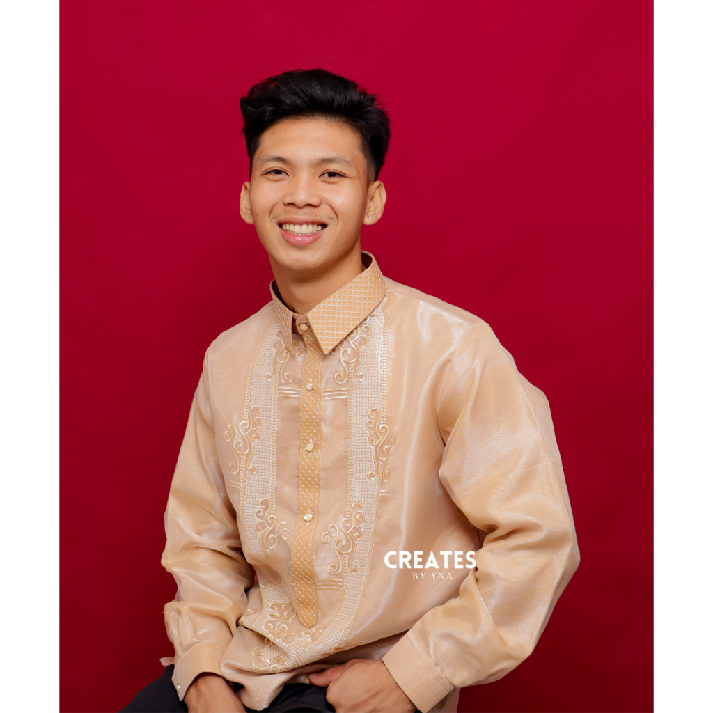 Modern Barong Tagalog for Men with mocha lining in Sports Collar ...