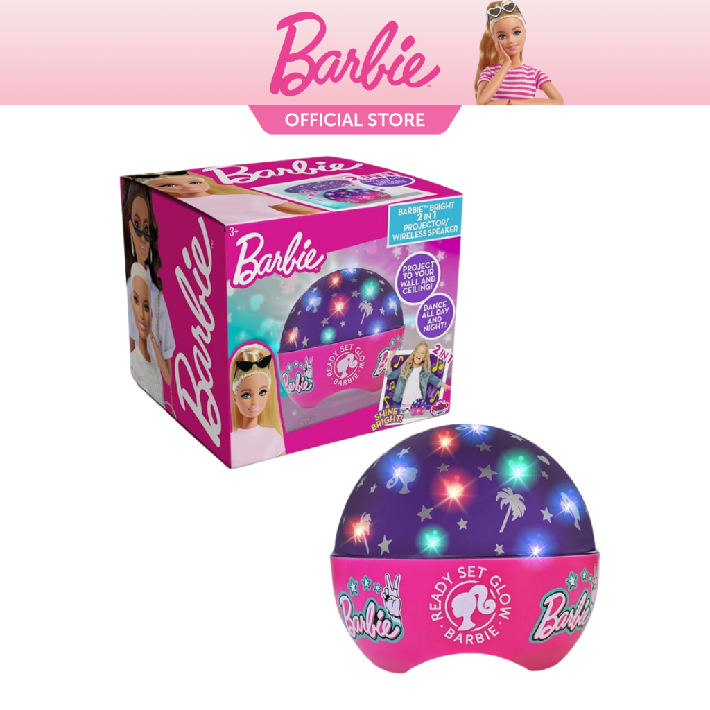 Barbie Ready Set Glow 2-in-1 Projector Light & Wireless Bluetooth ...