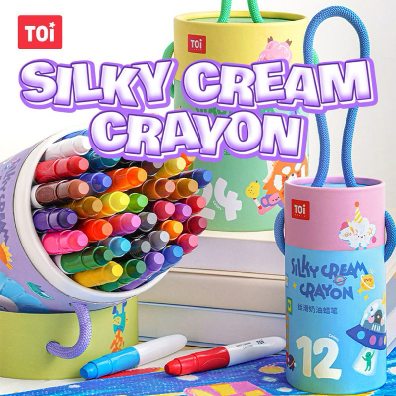 TOI Silky Cream Crayons School Supplies Portable Crayons Children Gift ...