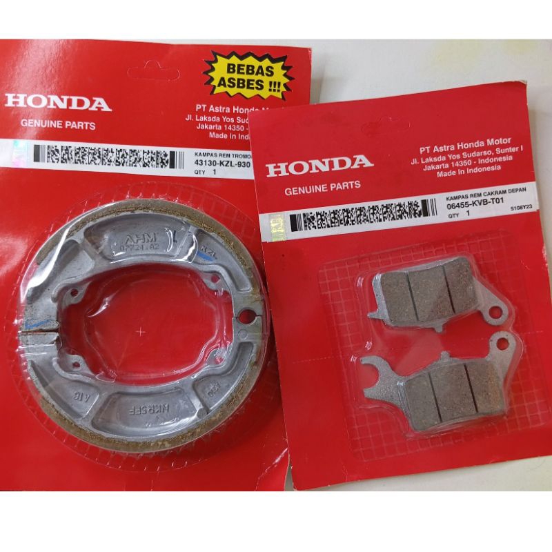 GENUINE HONDA BRAKE SHOE/BRAKE PAD COMBO CLICK V2 CLICK125/CLICK150 ...