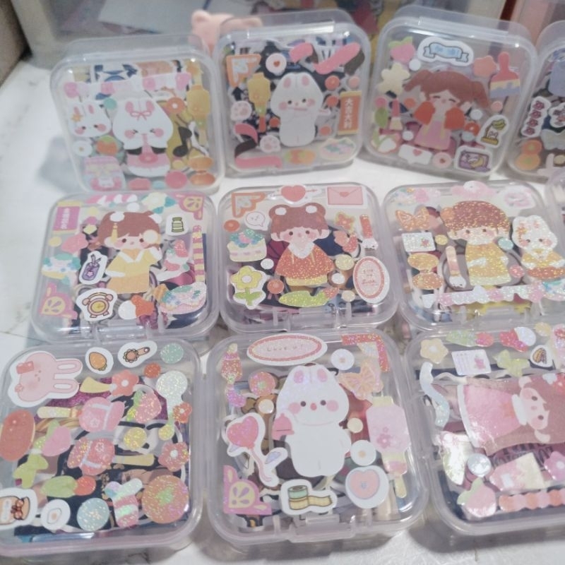 1pc Cute Mini Container Desk Organizer with Stickers | Shopee Philippines