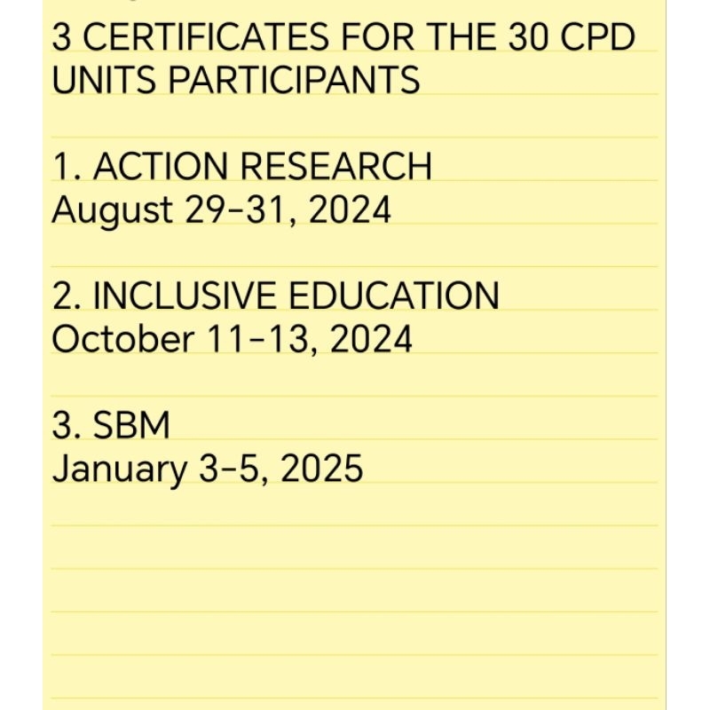 3 Certificates for the 30 CPD Units Participants | Shopee Philippines