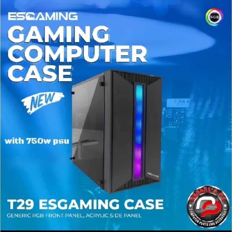 ESGAMING T29 ACRYLIC TRANSPARENT CASE W/ 750W PSU | Shopee Philippines