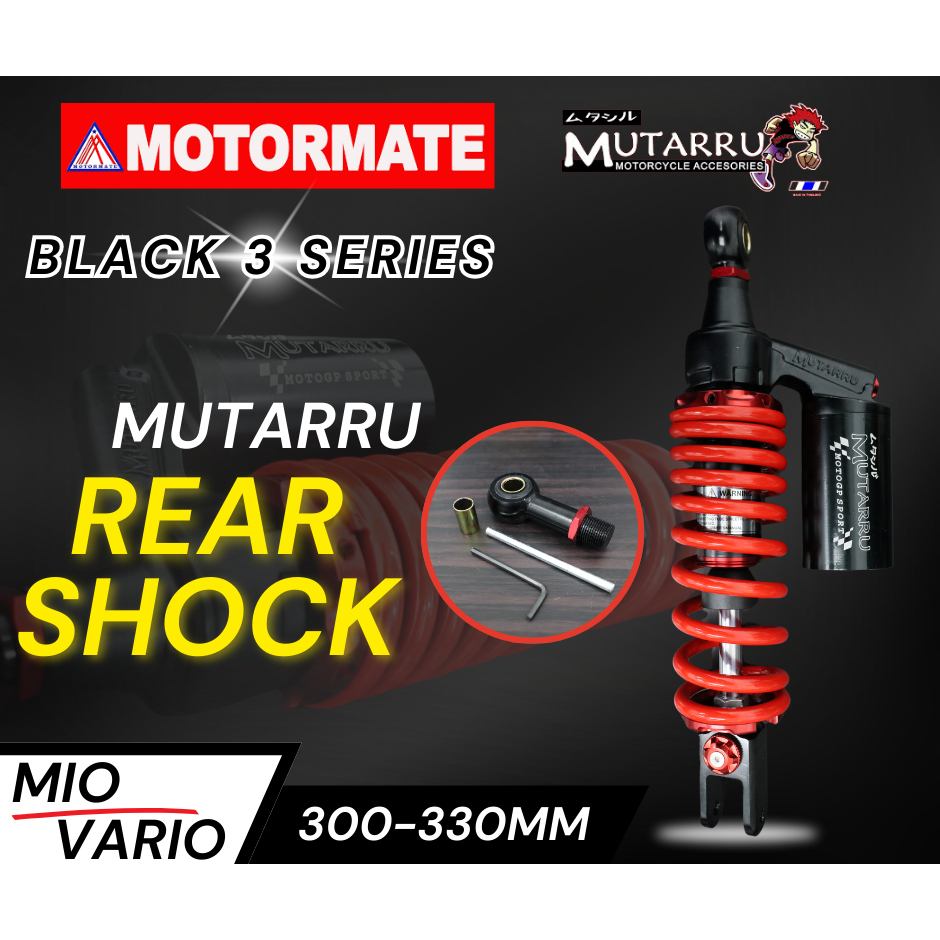 MUTARRU Rear Shock W/Tank Mio Red/Blue 300-330mm | Shopee Philippines