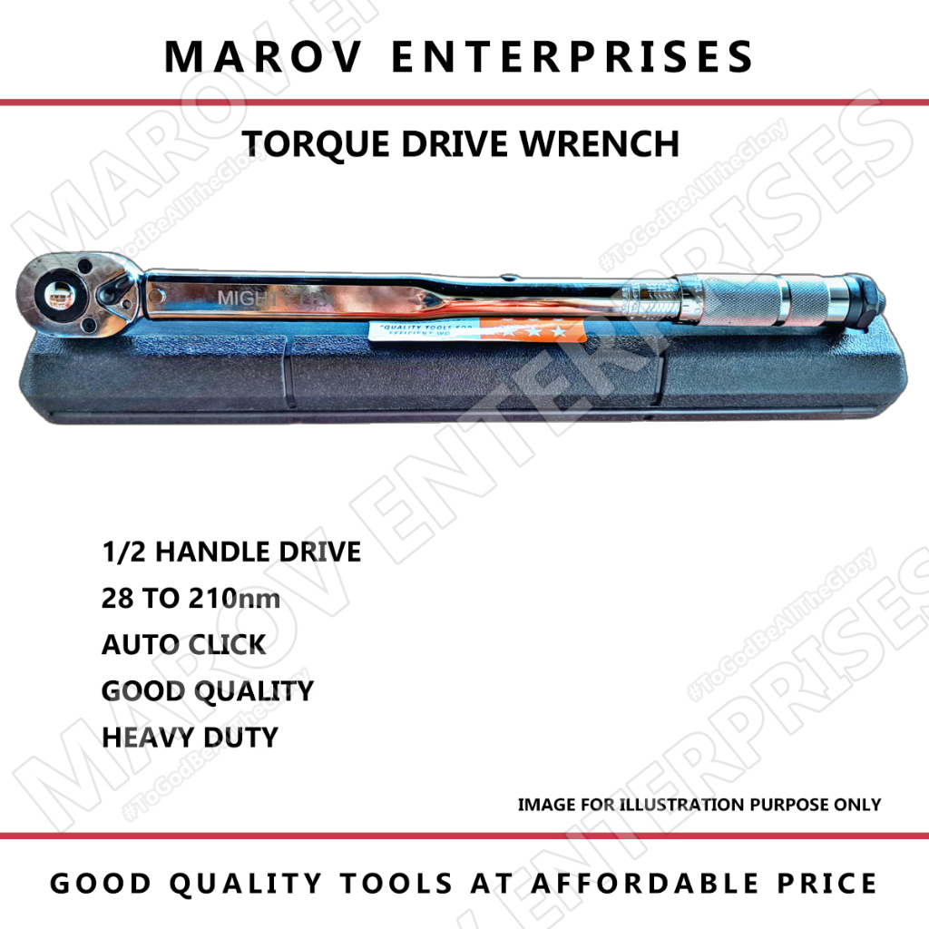 Mighty LEX Torque Wrench 1/2 Drive 28-210NM (Heavy Duty) | Shopee ...