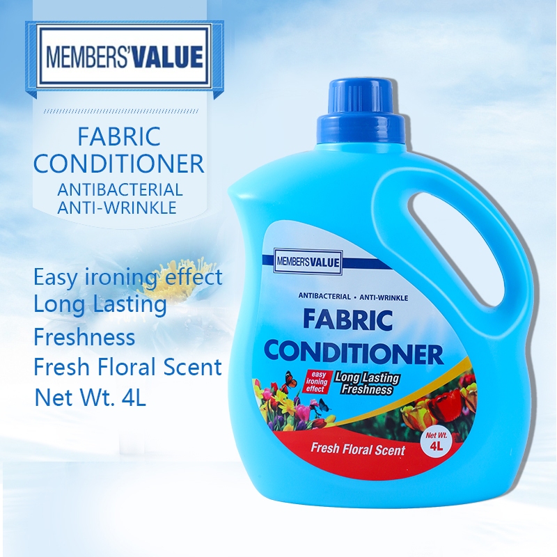 Member's Value Fabric Conditioner 4L Fresh Floral Scent Anti-Bacterial ...