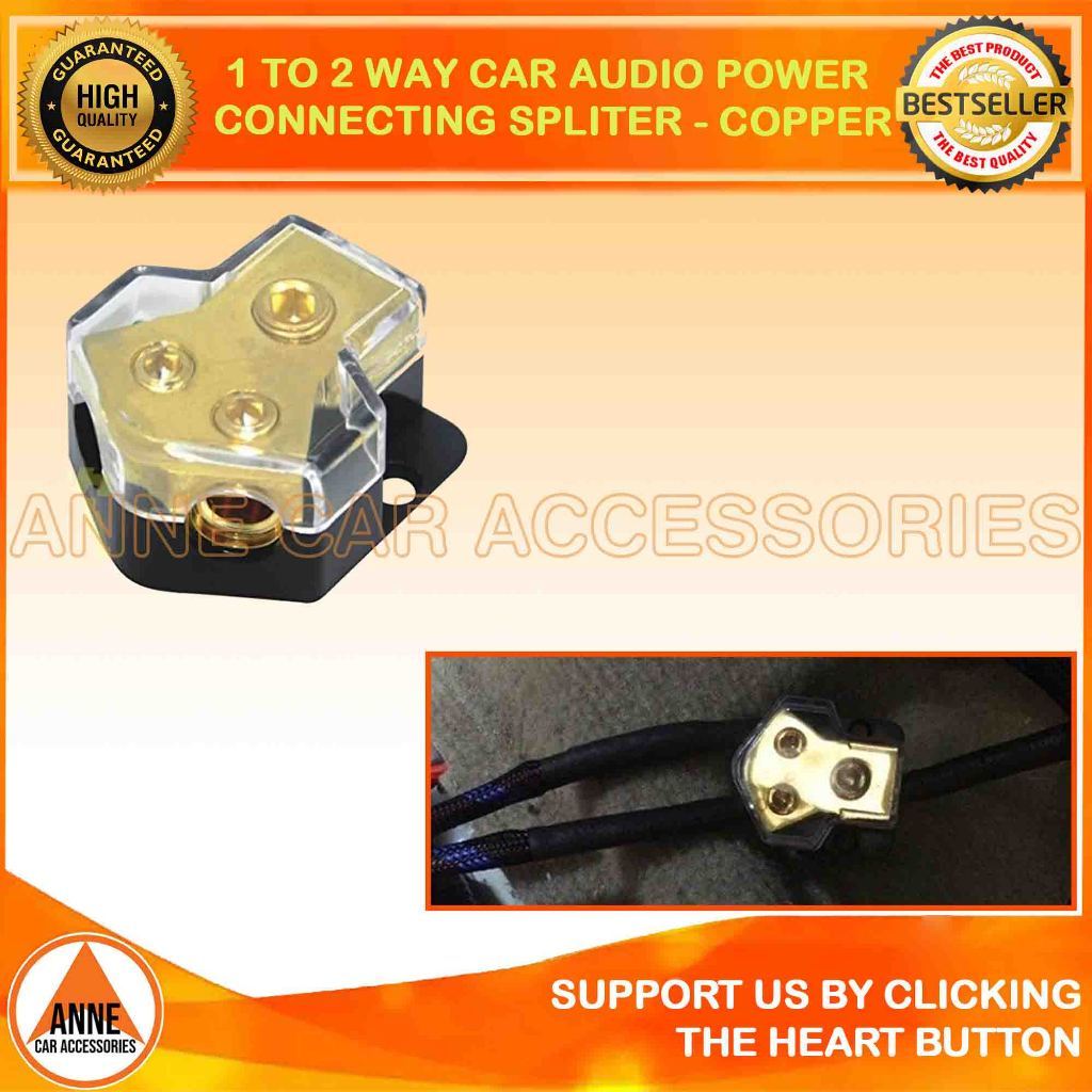 Fuse Base 2-Way Car Audio Power Connecting Splitter / Audio ...
