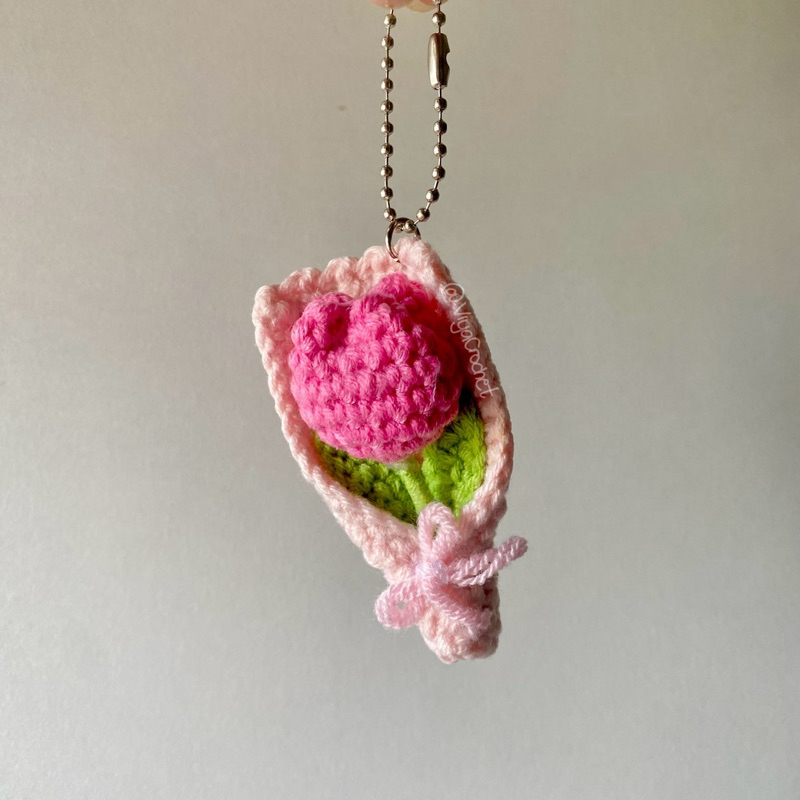 Tulip bouquet Crochet keychain by Viya | Shopee Philippines