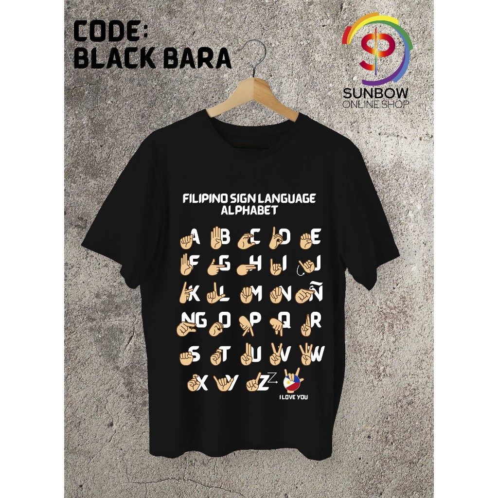 T-shirt Filipino Sign Language Alphabet BARA | Shopee Philippines