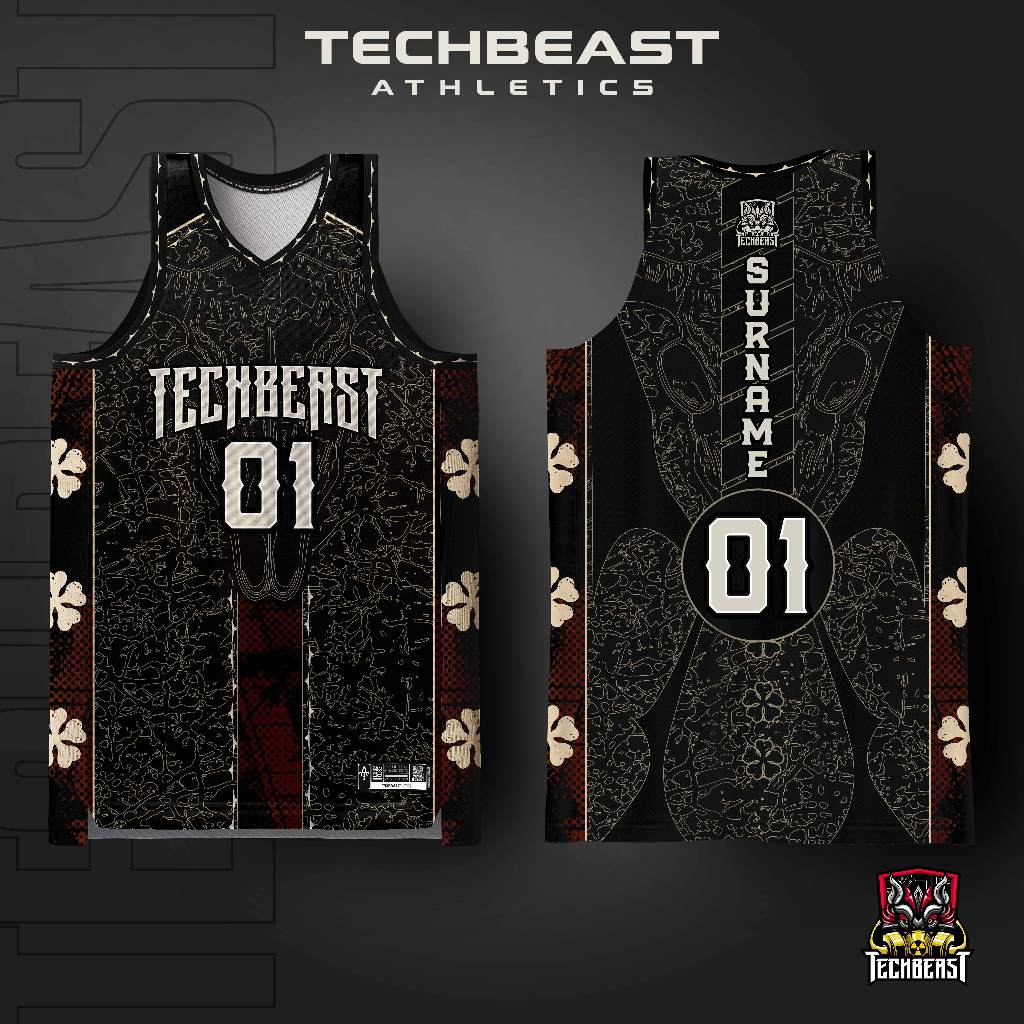 Techbeast Clover Basketball Jersey Full Sublimation ( CUSTOM NAME + NUMBER ) | Shopee Philippines