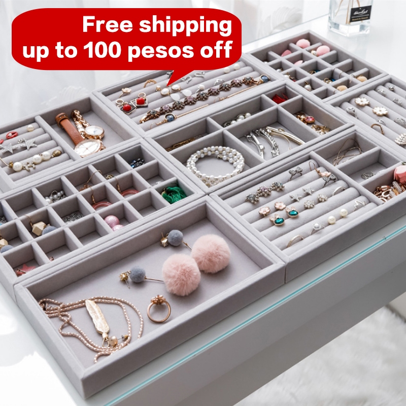 Jewelry store counter luxury velvet diamond organizer trays accessories ...