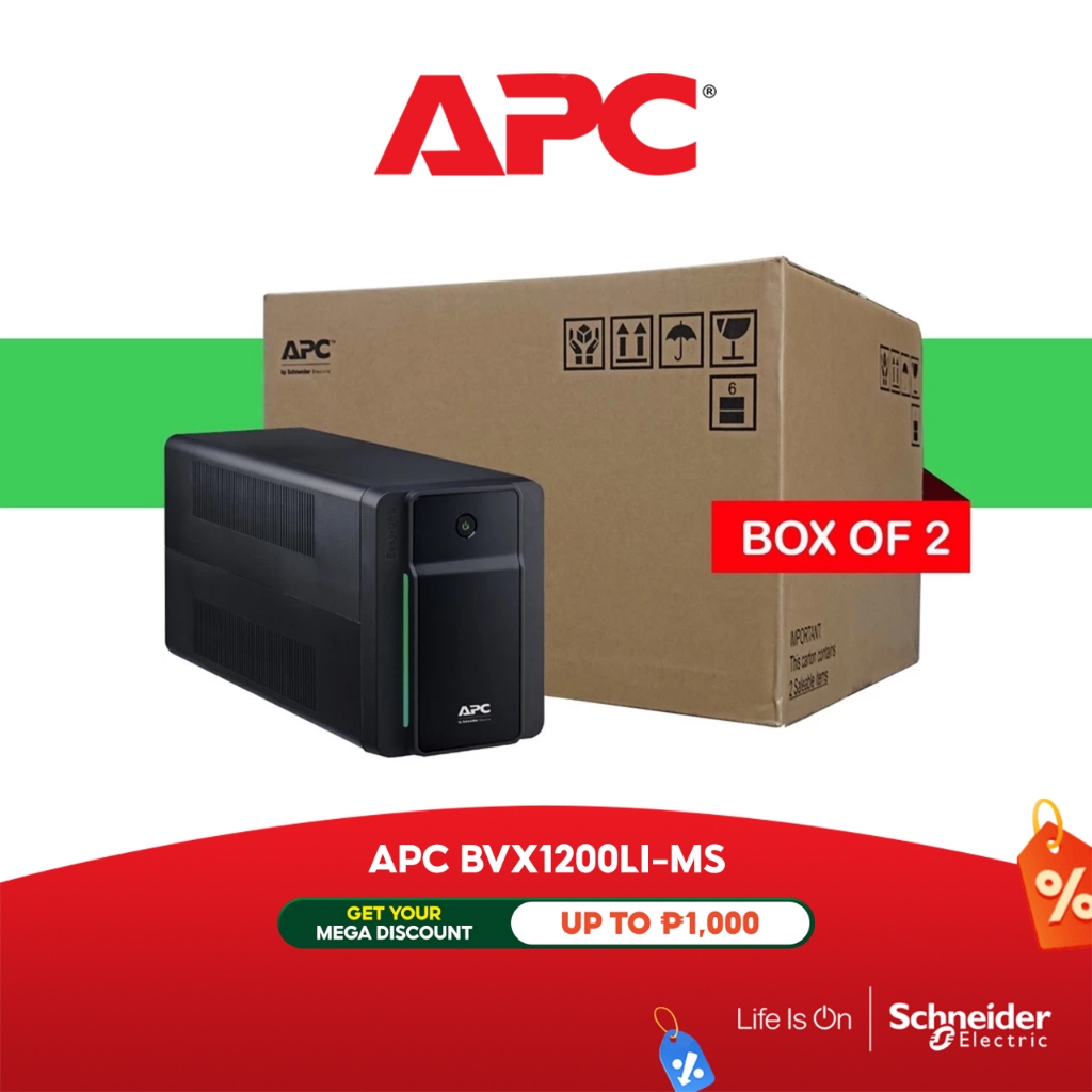 APC UPS 1200VA-650W Uninterruptible Power Supply BVX1200LI-MS Easy UPS ...