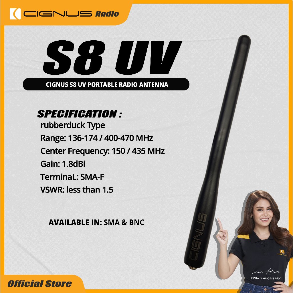 CIGNUS S8-UV PORTABLE RADIO ANTENNA | Shopee Philippines