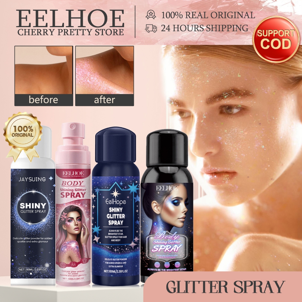 Jaysuing Silver Glitter Highlight Spray 60ml Shiny Glitter Spray Hair ...