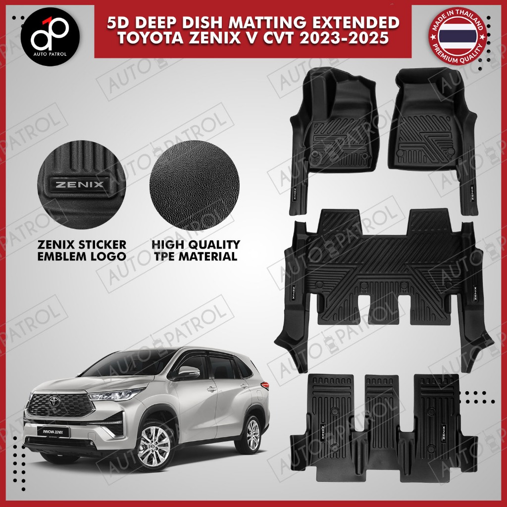 TOYOTA ZENIX V CVT 2023-2025 5D Deep Dish Matting Extended (MADE IN ...