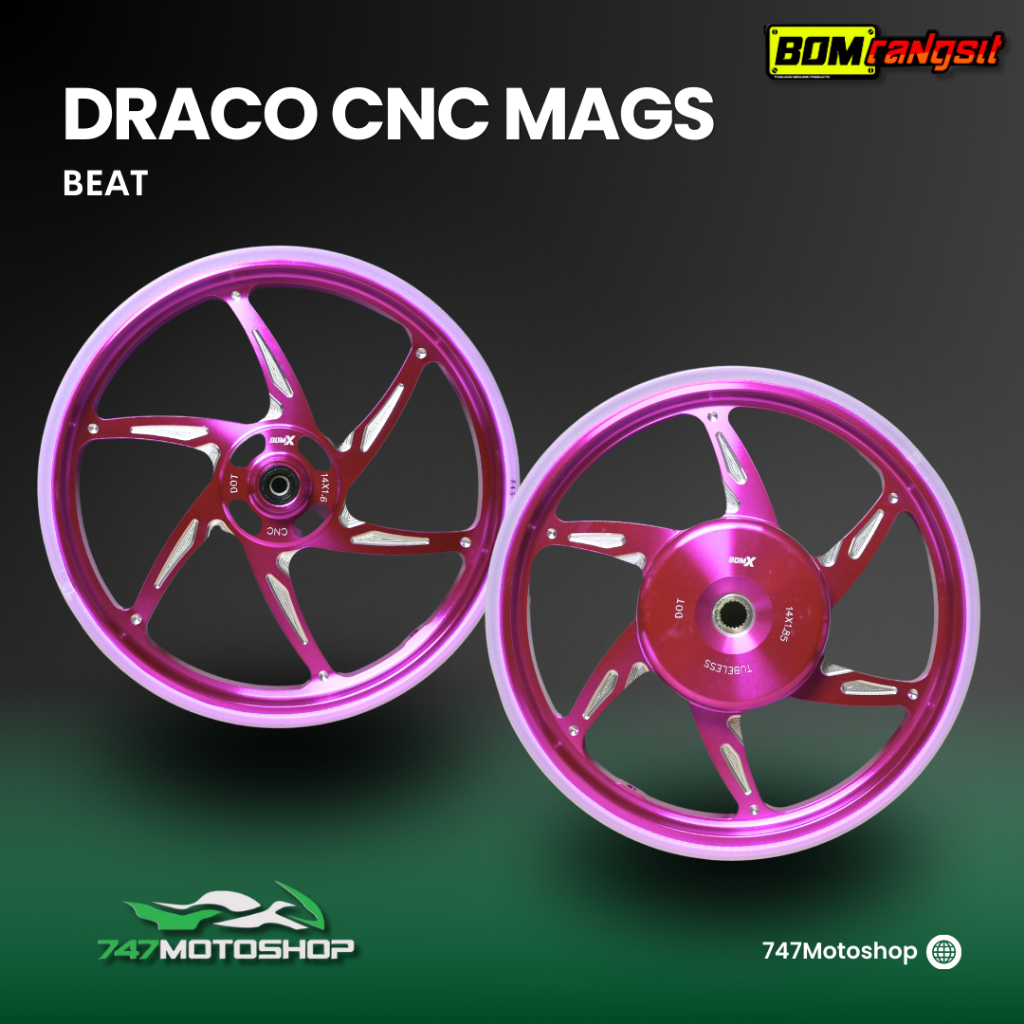 BOM RANGSIT DRACO CNC MAGS 6 SPOKES FOR HONDA BEAT | Shopee Philippines