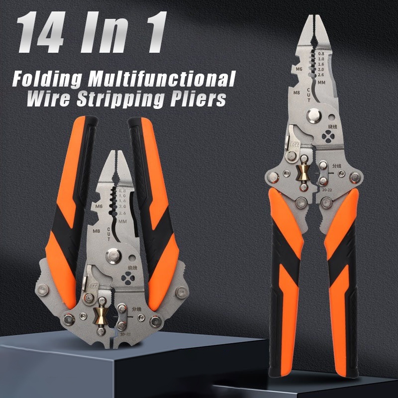 14 in 1 Multipurpose Wire Stripper Plier Cable Stripping Cutter ...