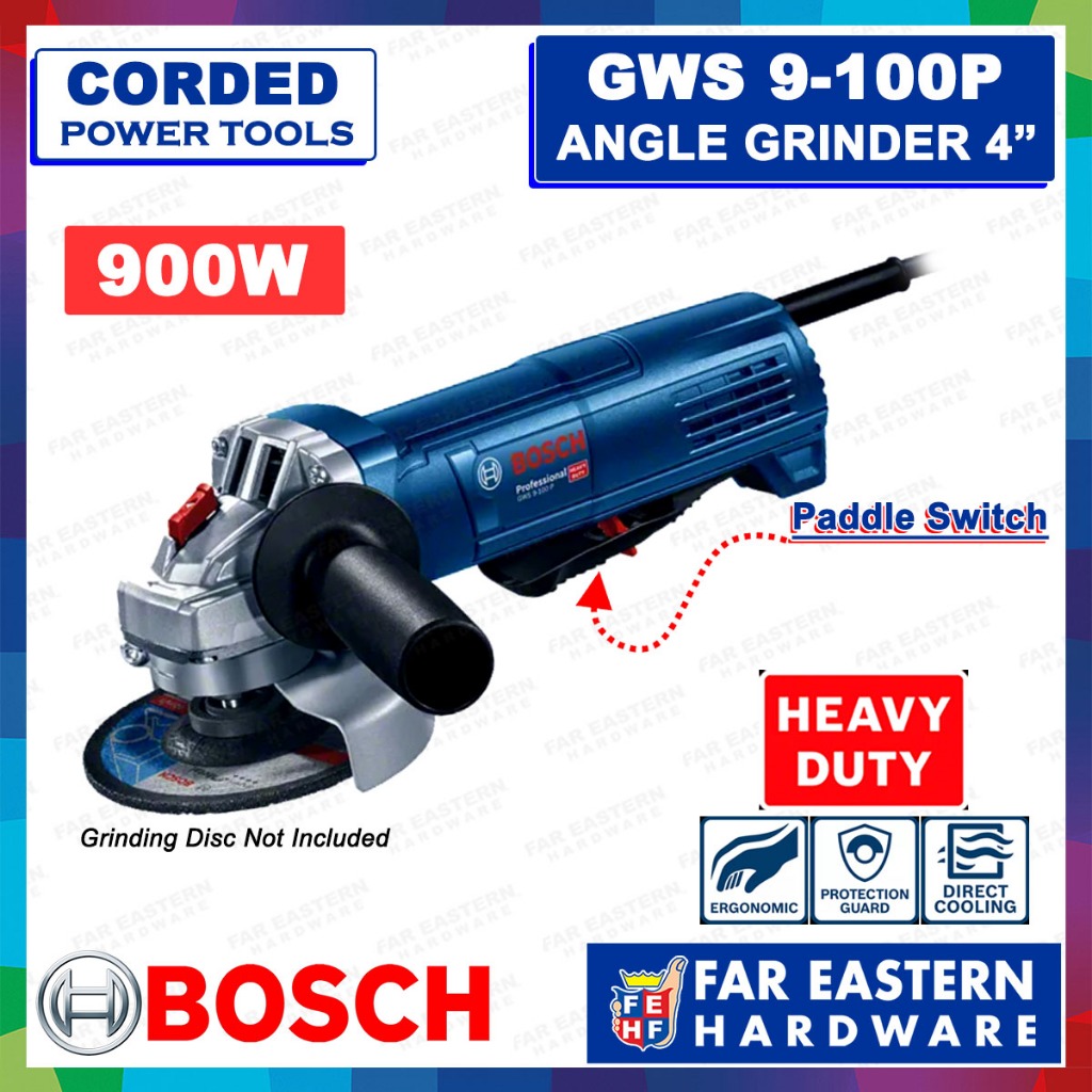 BOSCH GWS 9-100 P Angle Grinder 4" 900W Paddle Switch RBPTCD | Shopee ...