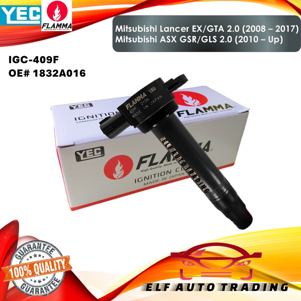 YEC FLAMMA Ignition Coil IGC-409F Mitsubishi Lancer EX/GTA 2.0 (2008 ...