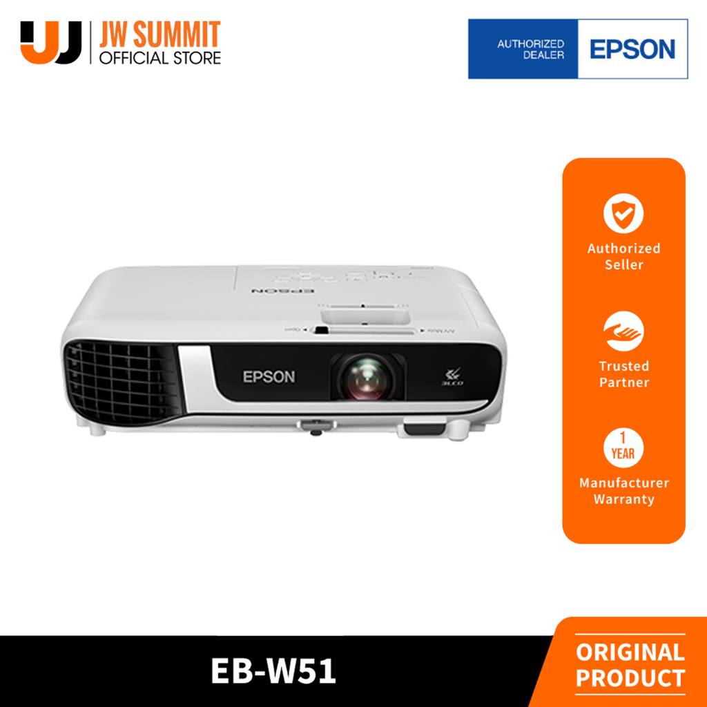 Epson EB-W51 WXGA 1280x800 4000 Lumens 3LCD 3-chip Technology Projector (V11H977052) | Shopee ...