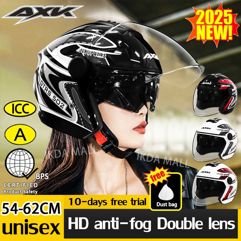 AXK Motorcycle Half Face Helmet Helmet Full Face For Men/Women HD ...