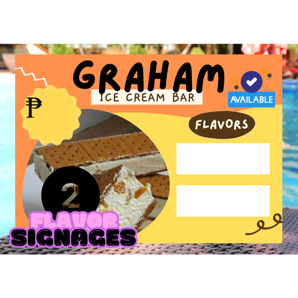 Graham Bar Flavors Signage for Meryenda Business – Laminated, PVC ...