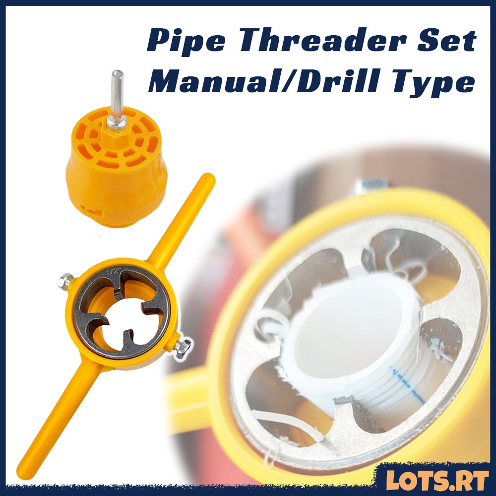 PVC PPR Pipe Threader Tool Set with 1/2" 3/4" 1" Die Electric Drill ...