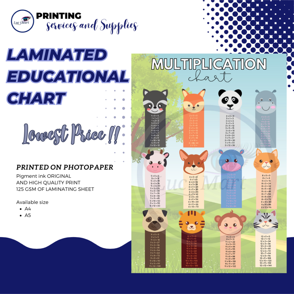 fast shipping - LAMINATED EDUCATIONAL CHARTS A4 SIZE or A5 SIZE ...
