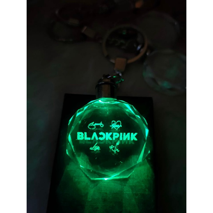 BLACK Pink LED Crystal Keychains comes with battery and box w/ foam ...