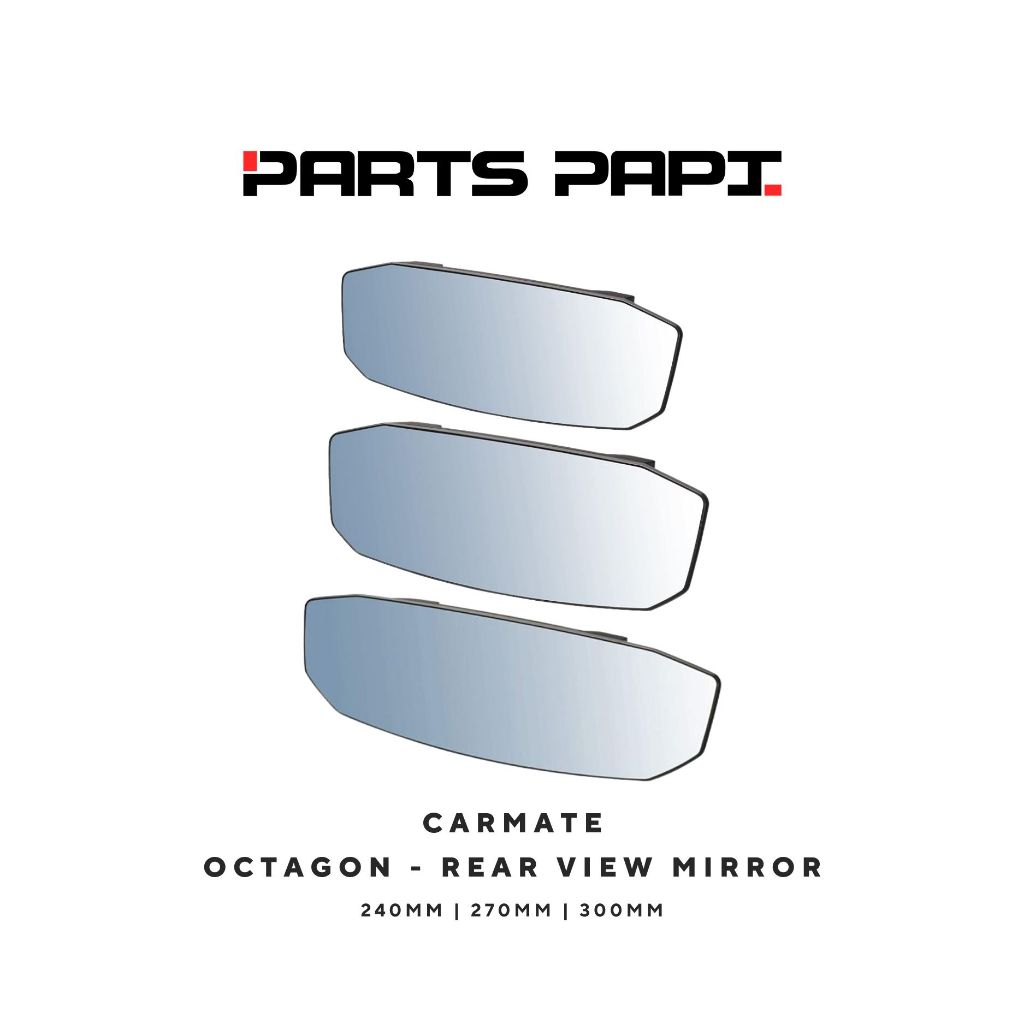 CARMATE OCTAGON Blue Lens Rearview Mirror Wide-view 240/270/300mm ...