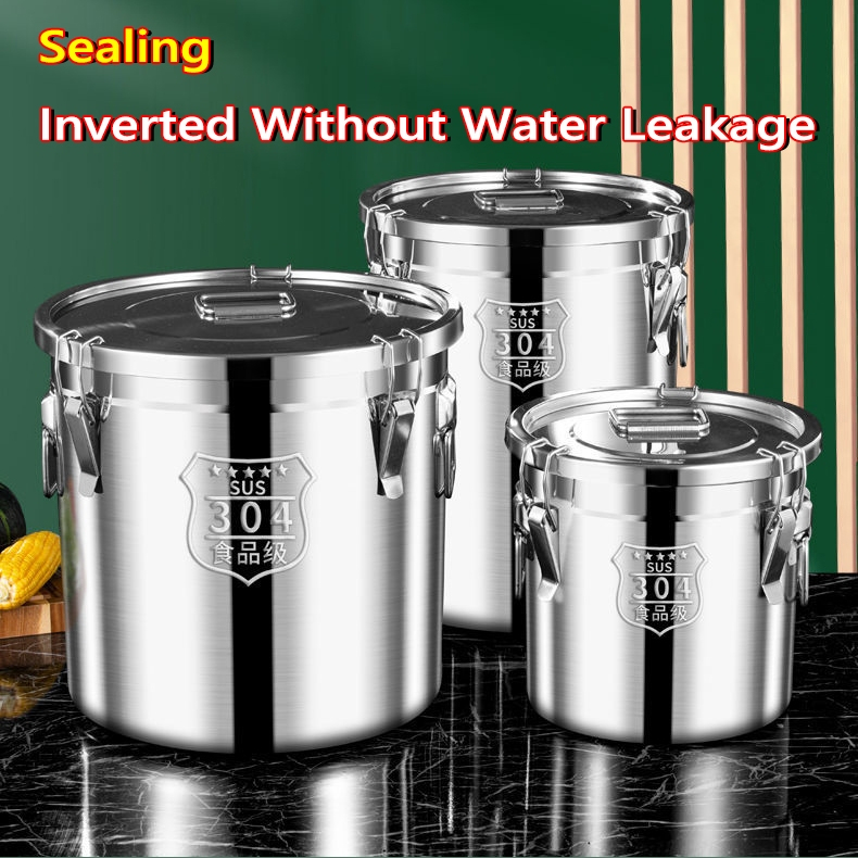 Stainless rice dispenser 25kilos sealed coffee milk flour rice storage ...