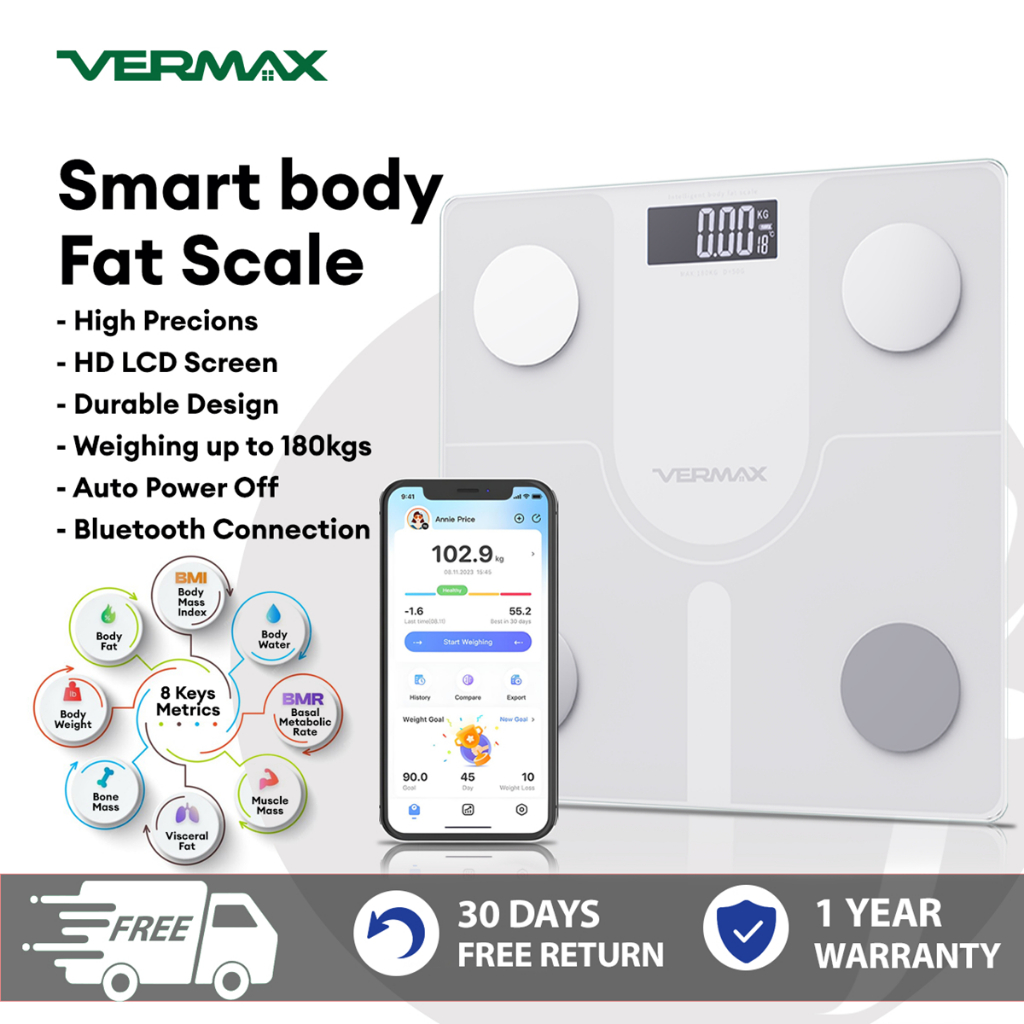 Vermax Smart Weighing Scale Large LED HD Display BMI Body Mass Index ...