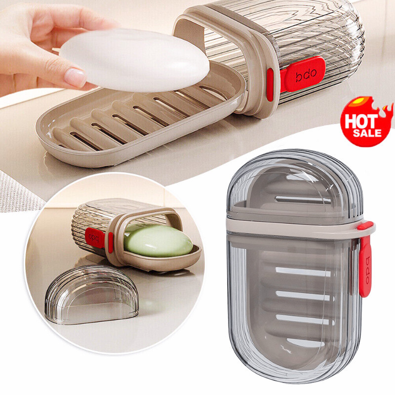 Travel Soap Box Portable Sealed Waterproof Transparent Soap Storage Box ...