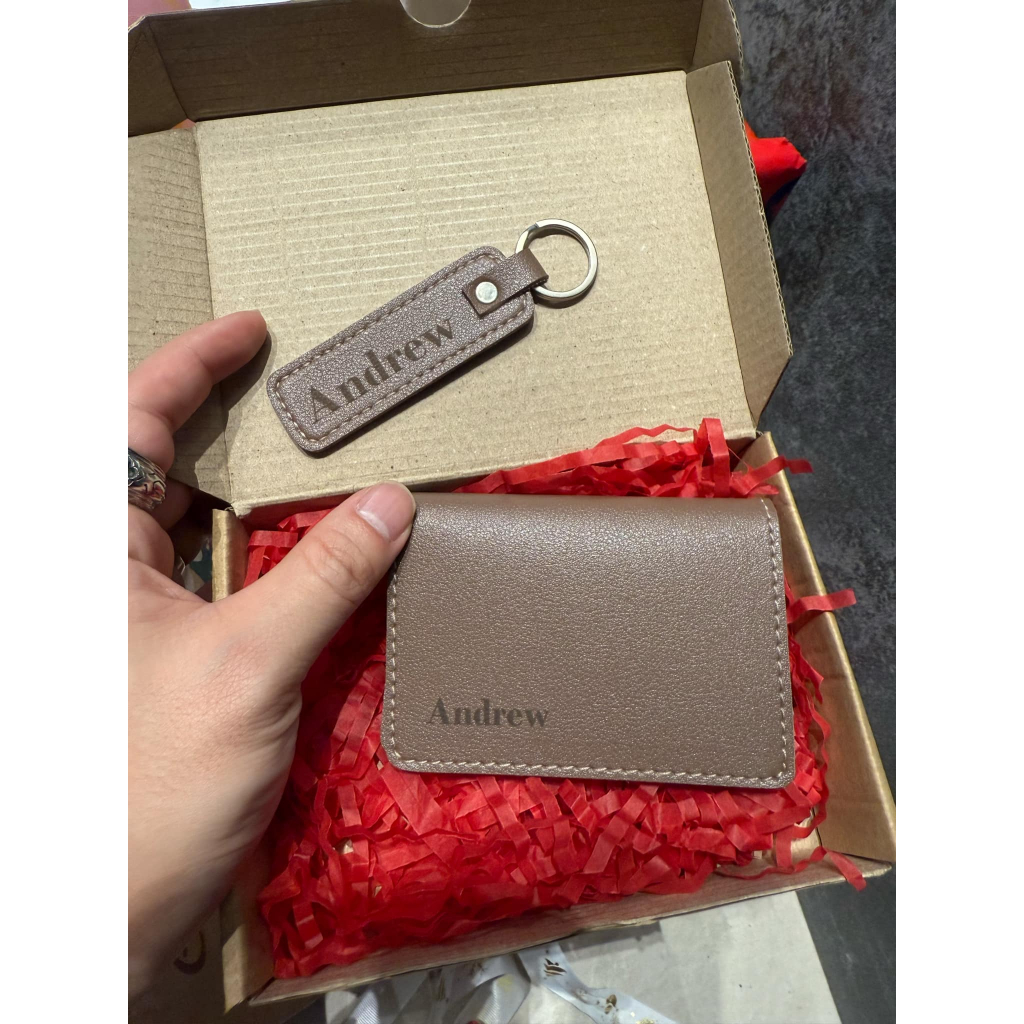Customized/Personalized Leather Keychain/Card Holder | Shopee Philippines