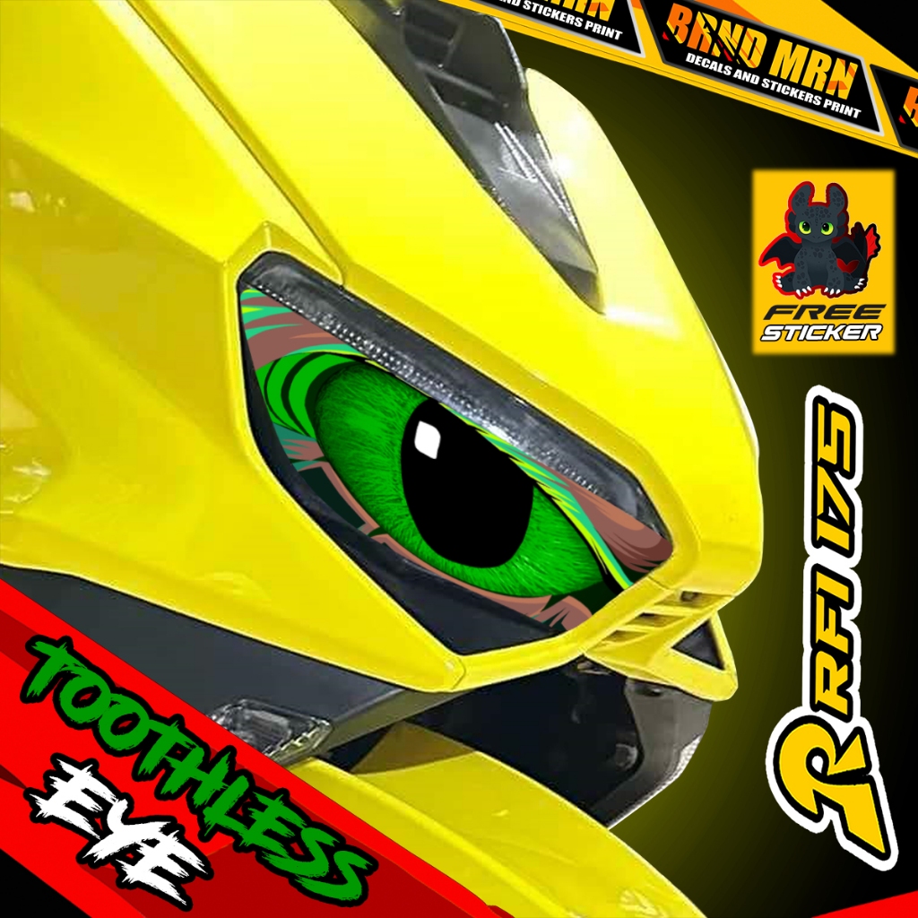 RUSI RFI 175 HEADLIGHT TOOTHLESS EYE DECAL STICKER TINT PROTECTOR ...