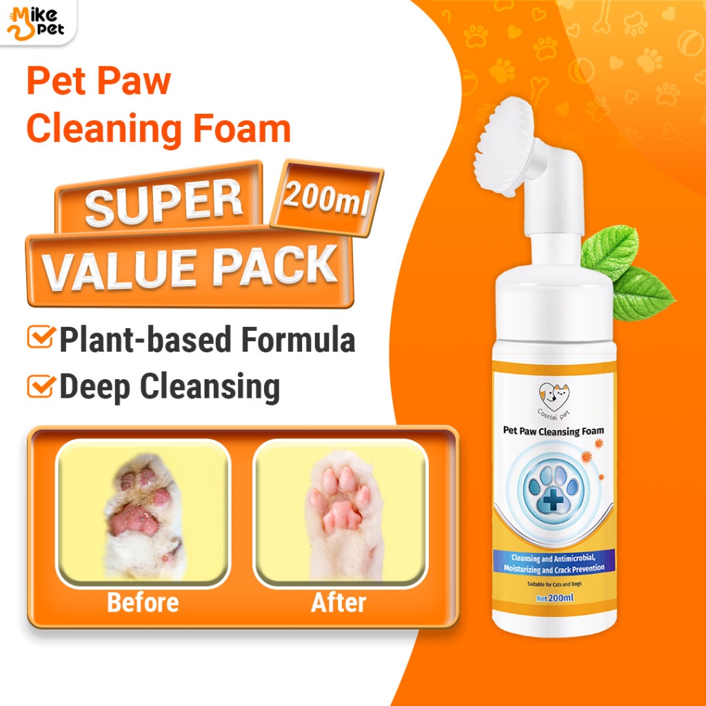 CASSIEL PET Pet Paw Cleansing Foam Dog Foot Waterless Cleaning Foam ...