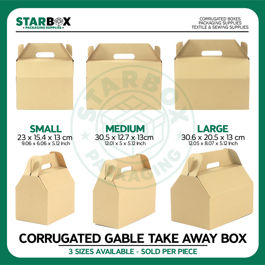 Starbox Corrugated Gable Box Take Away Box Take Out Box Lechon Box ...