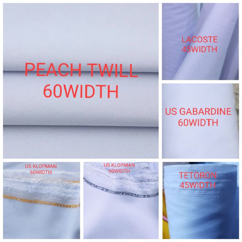 School Uniform White Blouse/Polo 45"width/60"width Cotton/Linen Fabric ...