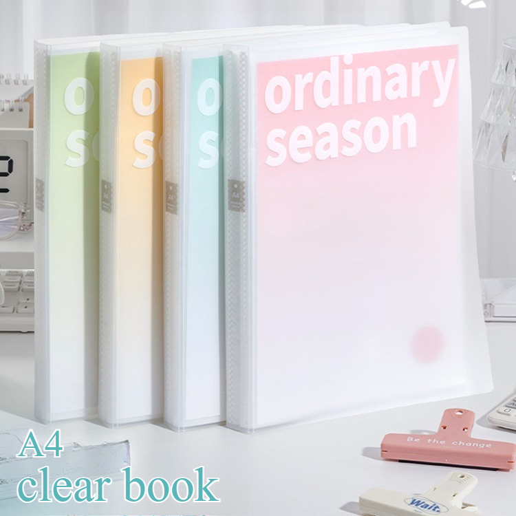 A4 Clear Book Gradient Color Clear Folder 30/60 Pages Document ...