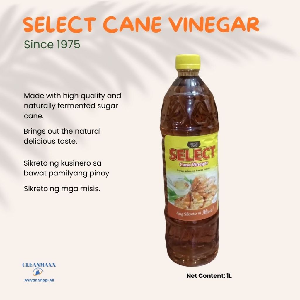 Select Cane Vinegar 1 Liter | Sikreto ng mga Misis | Shopee Philippines