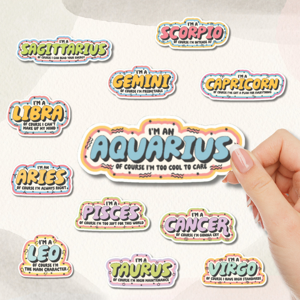 FUNNY "OF COURSE" HOROSCOPE ZODIAC STICKER | Trendy Cute Laminated ...