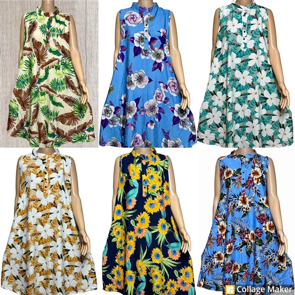 Plus Size Bangkok Daster Sleeveless Printed Challis up to 3XL - #2 ...