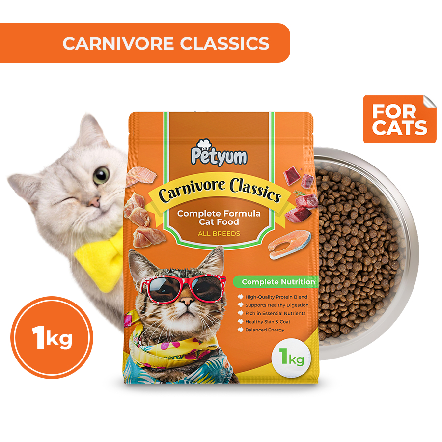 PetYum Cat Dry Food Carnivore Classics and Seafood Feast 1kg Collection ...