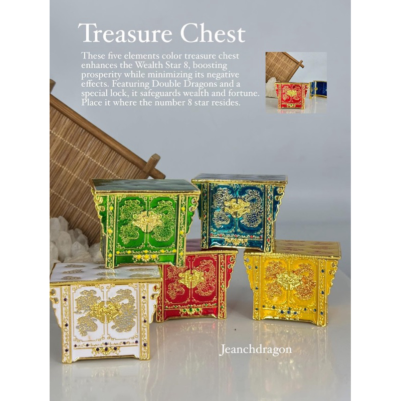 Feng Shui 5 Elements Treasure Chest with Double Dragon | Shopee Philippines