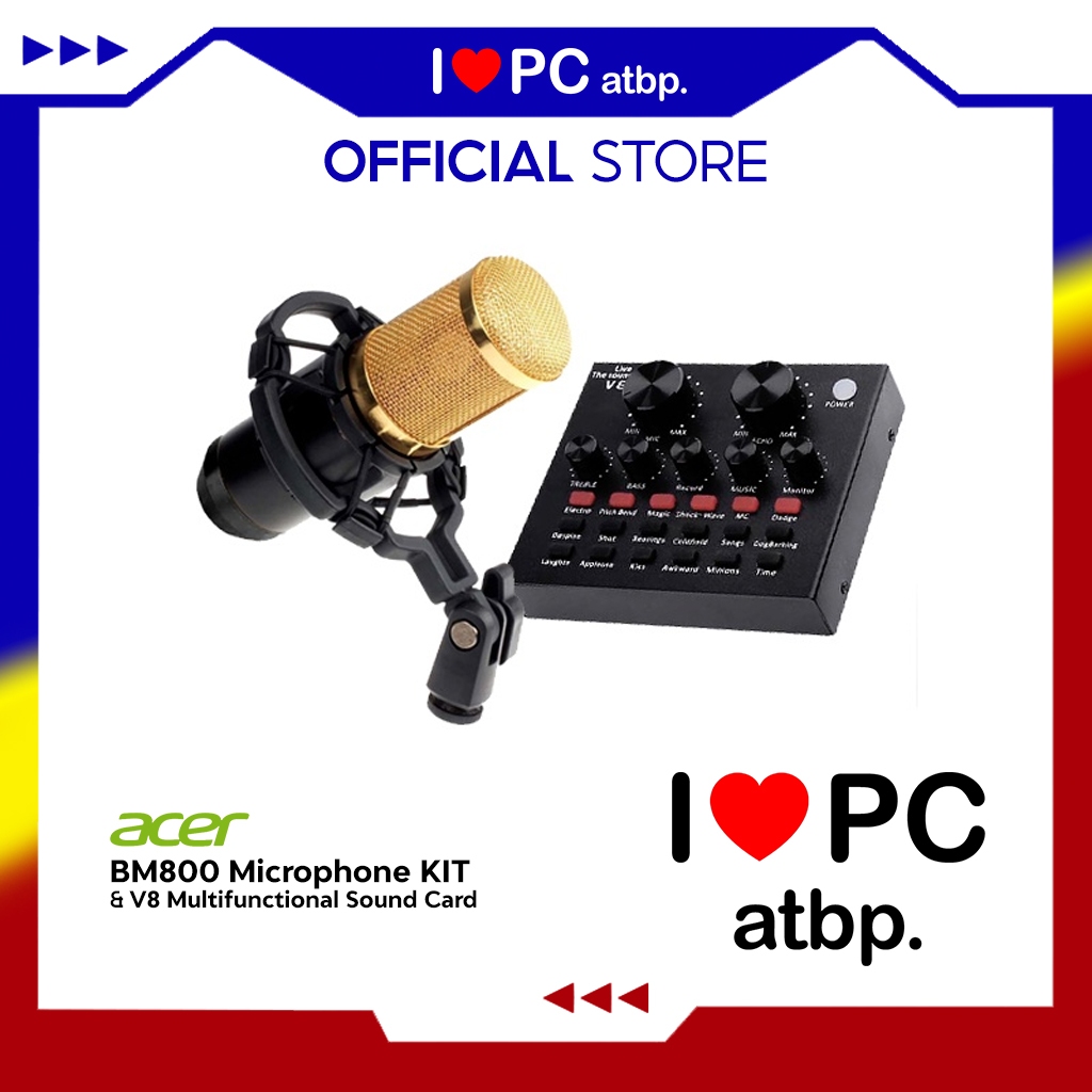 BM800 Mic Kit Condenser Microphone with V8 Multifunctional Live Sound Card | Shopee Philippines