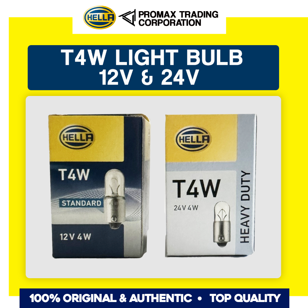 HELLA T4W 12V 24V 4W Car Auto Truck Light Signal Bulb Small Mini Single ...