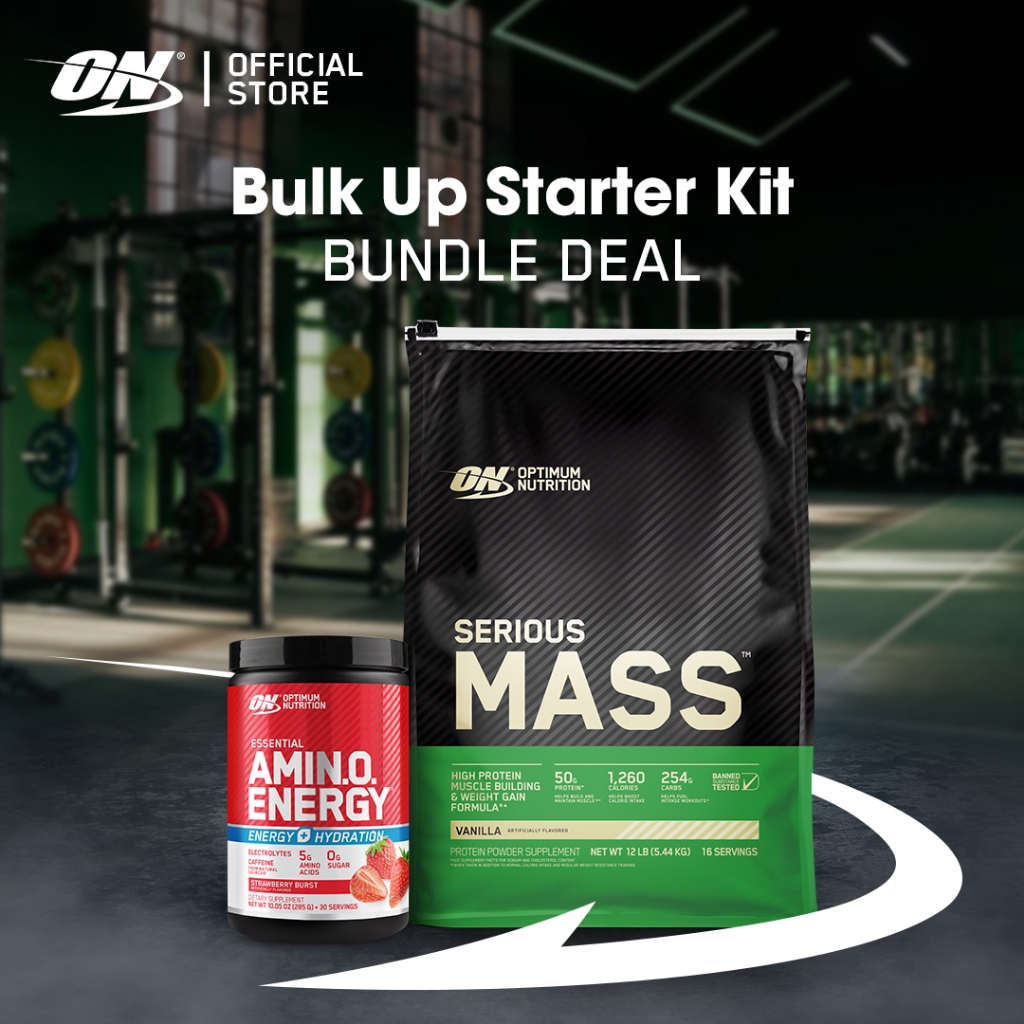 2025 Starter Kit: Serious Mass 12 lbs Protein + Essential Amino Energy ...
